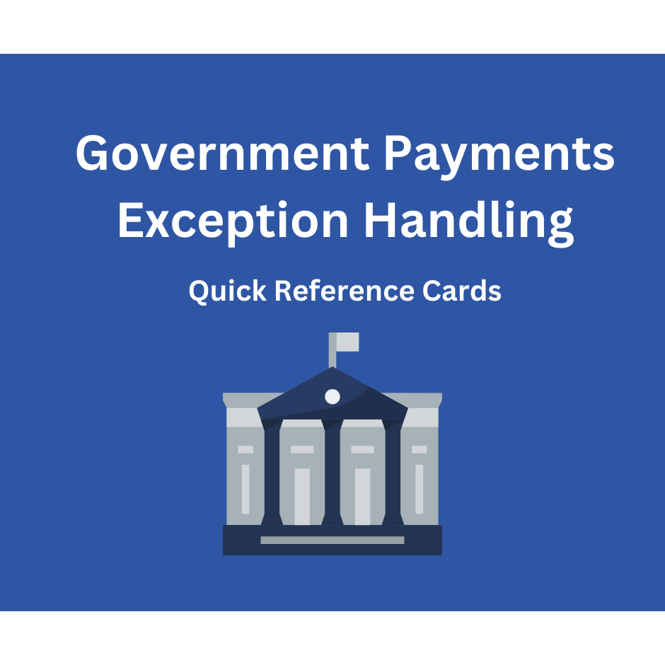 Government Payments Exception Handling Cards | Nacha